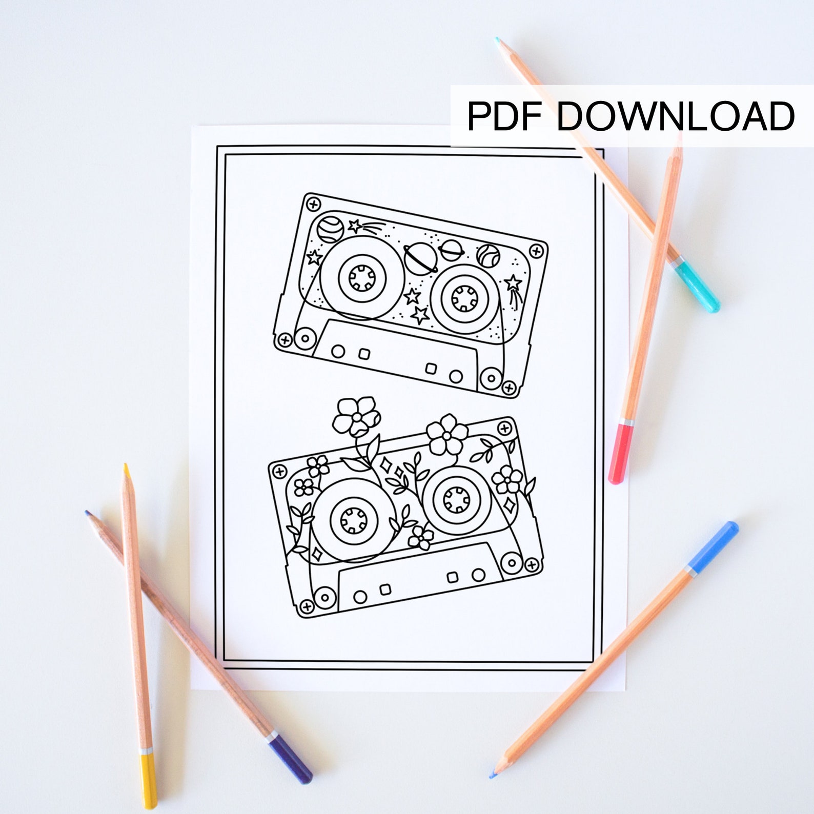 Music Colouring Page Bundle, Cute Coloring Page Coloring Musical ...