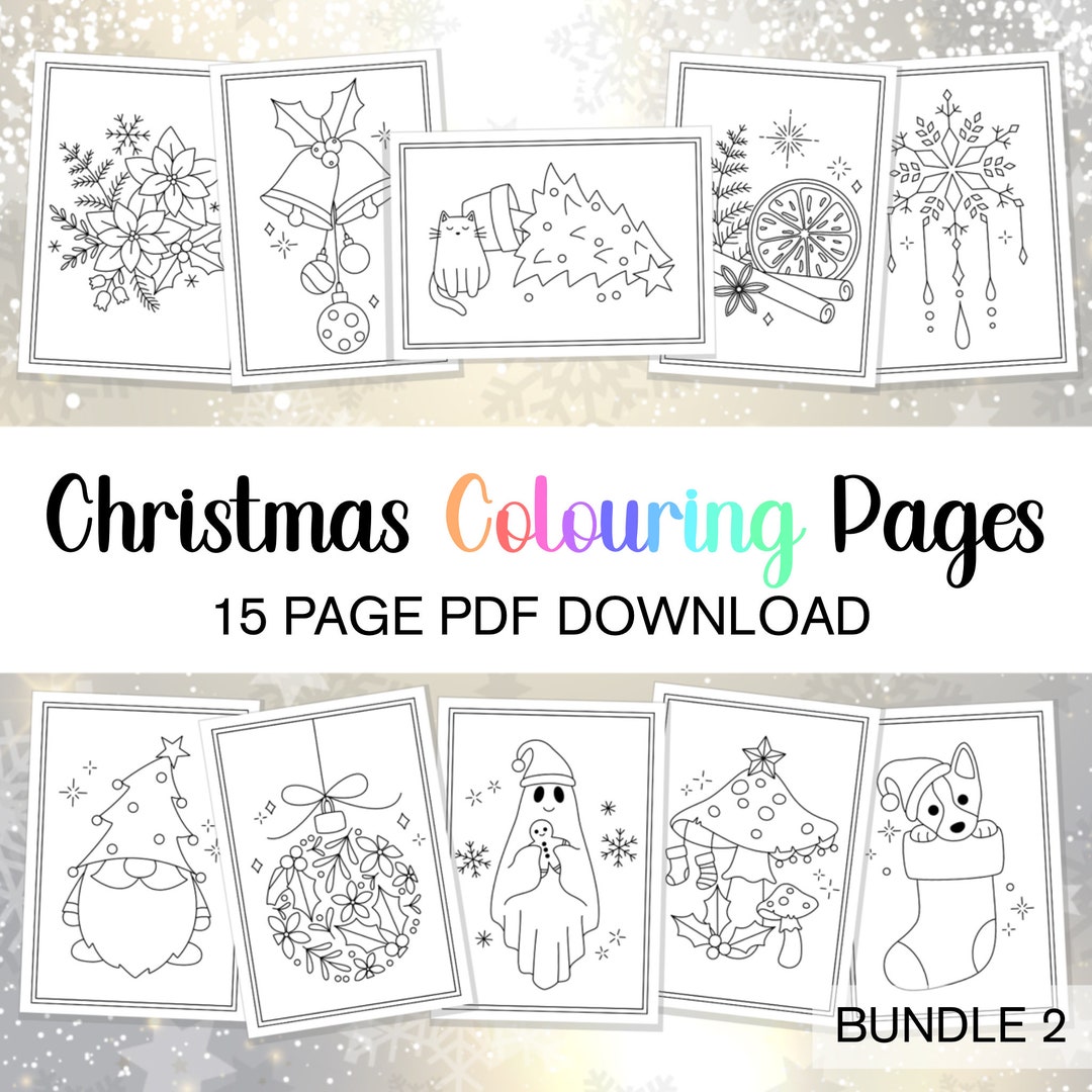 Christmas Colouring Page Bundle 2, Christmas Coloring Page Kids ...
