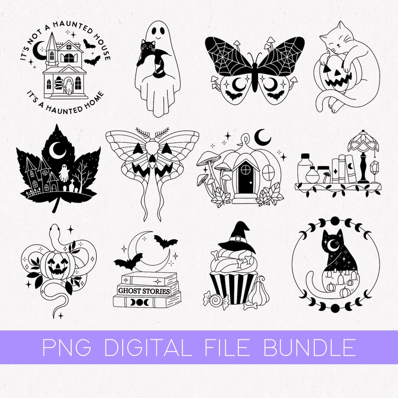 Spooky Season Bundle PNG, Halloween Png Files, Halloween Clipart Bundle ...