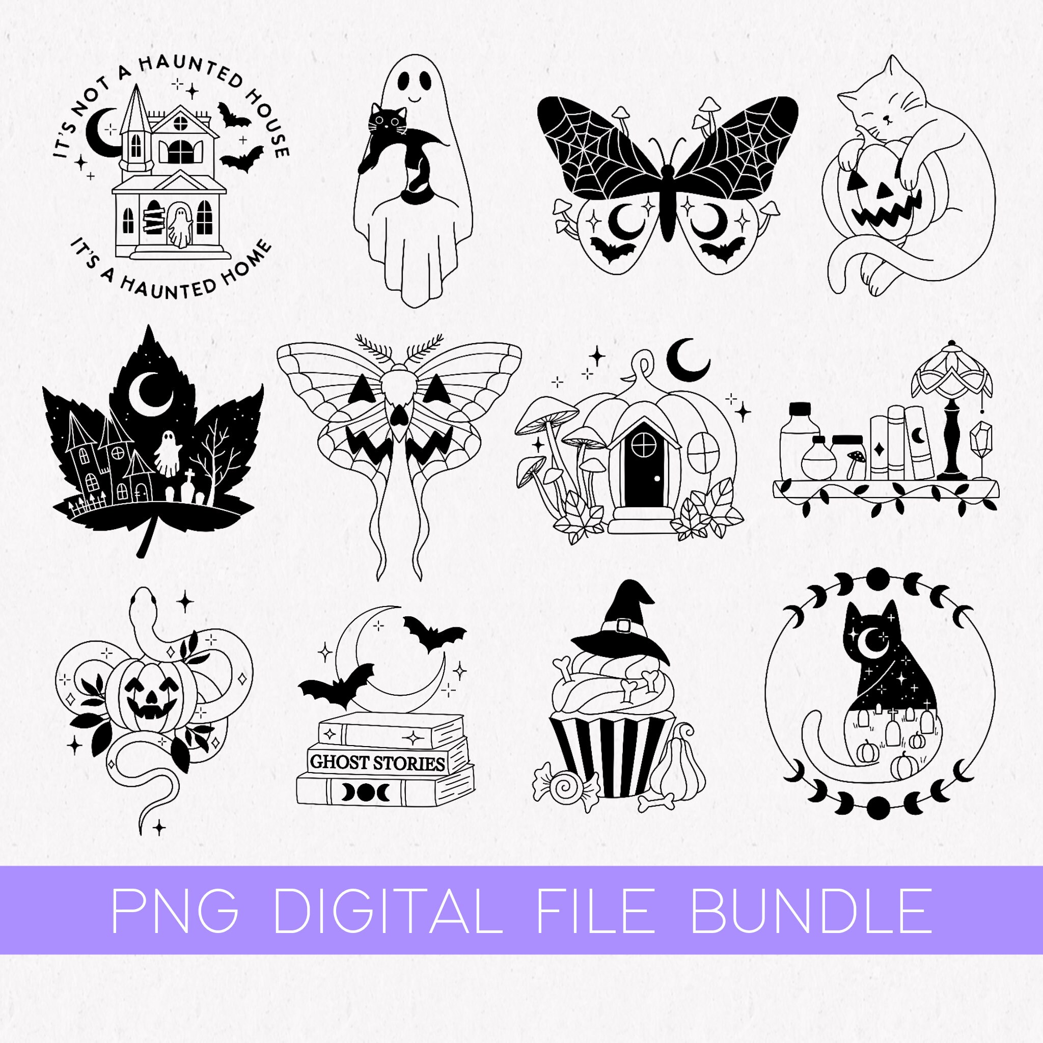 Spooky Season Bundle PNG, Halloween Png Files, Halloween Clipart Bundle ...