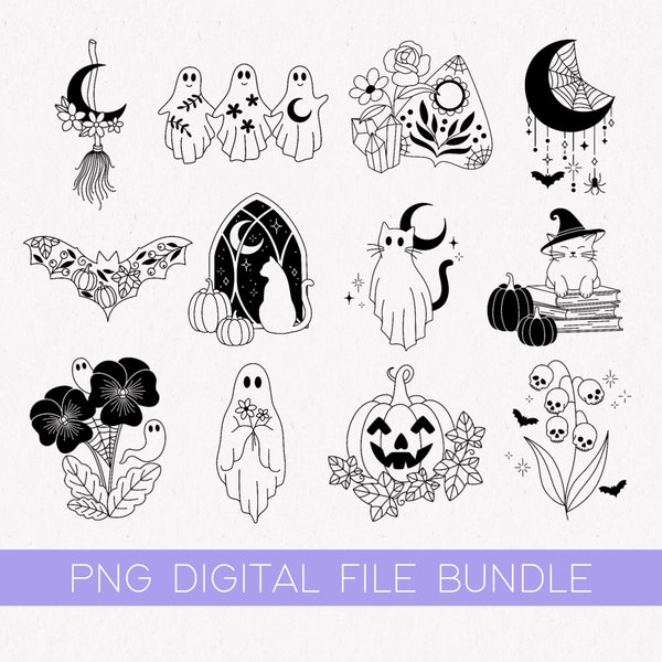 Spooky Season Bundle PNG, Halloween Png Files, Halloween Clipart Bundle ...