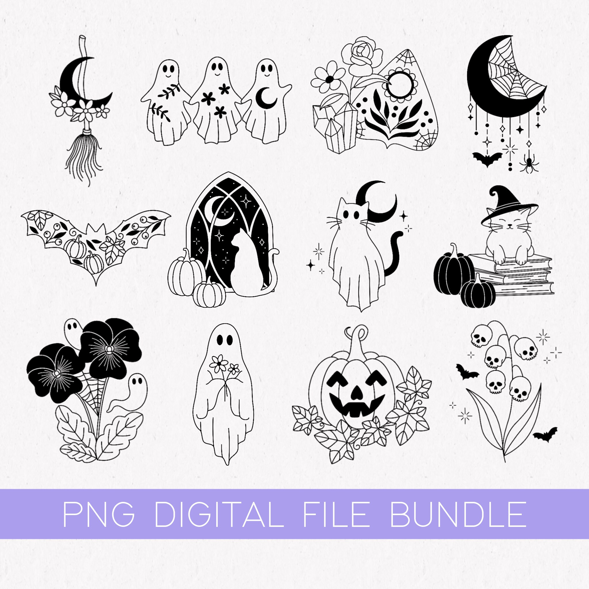 Spooky Season Bundle PNG, Cute Spooky Png Files, Halloween Clipart ...