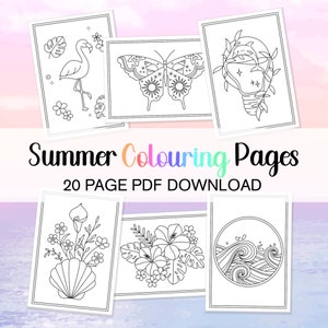Summer Colouring Page Bundle, Beach Coloring Pages, Ocean Coloring in ...