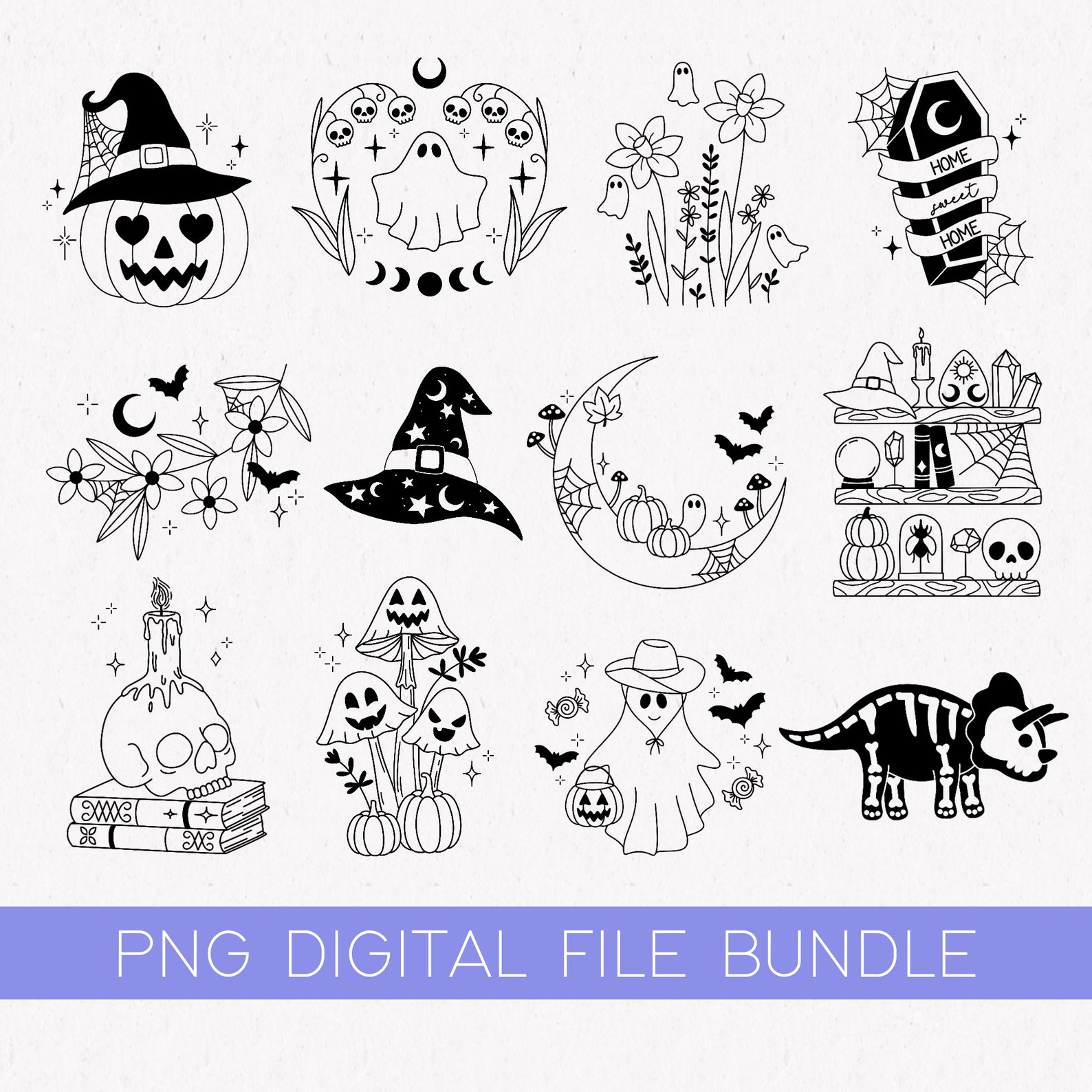 Spooky Season Bundle PNG, Halloween Png Files, Halloween Clipart Bundle ...