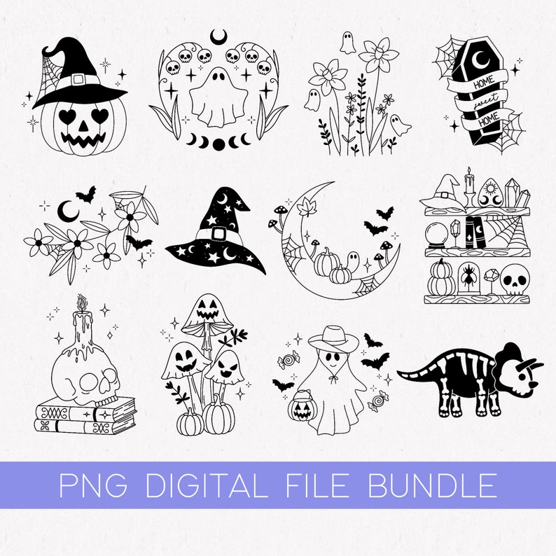 Spooky Season Bundle PNG, Halloween Png Files, Halloween Clipart Bundle ...