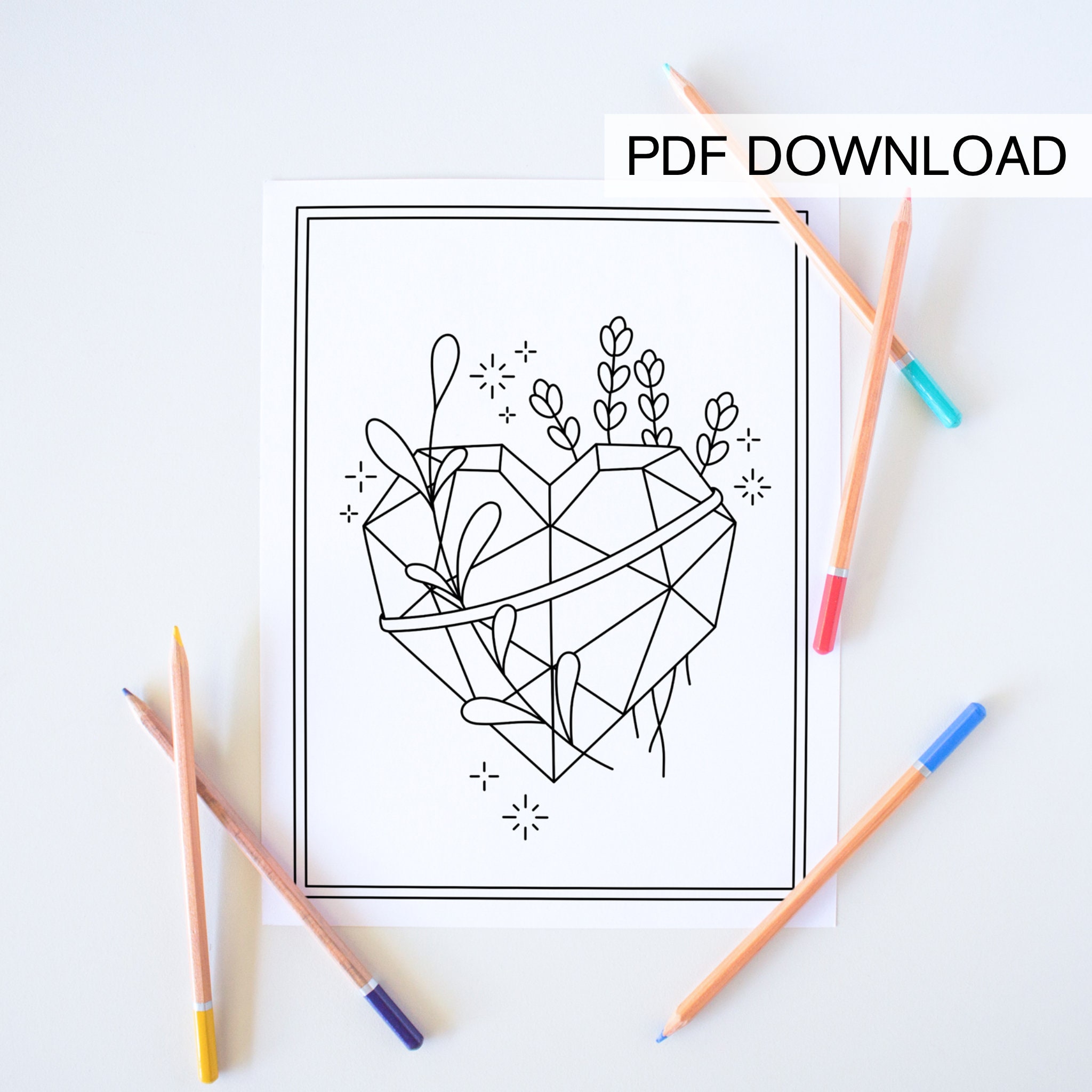 Crystals Colouring Page Bundle, Witchy Coloring Page, Whimsical Bundle ...