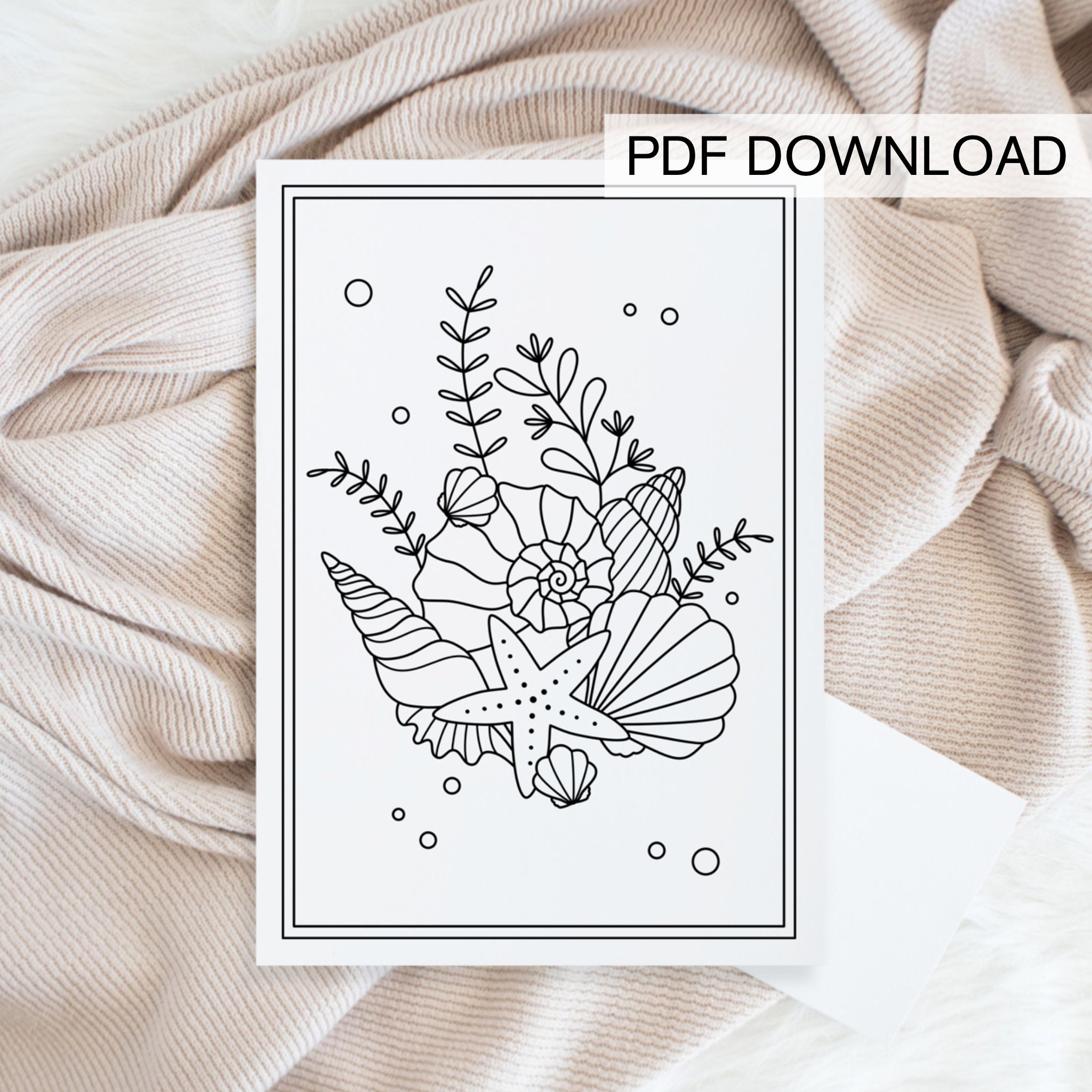 Summer Colouring Page Bundle, Beach Coloring Pages, Ocean Coloring in ...