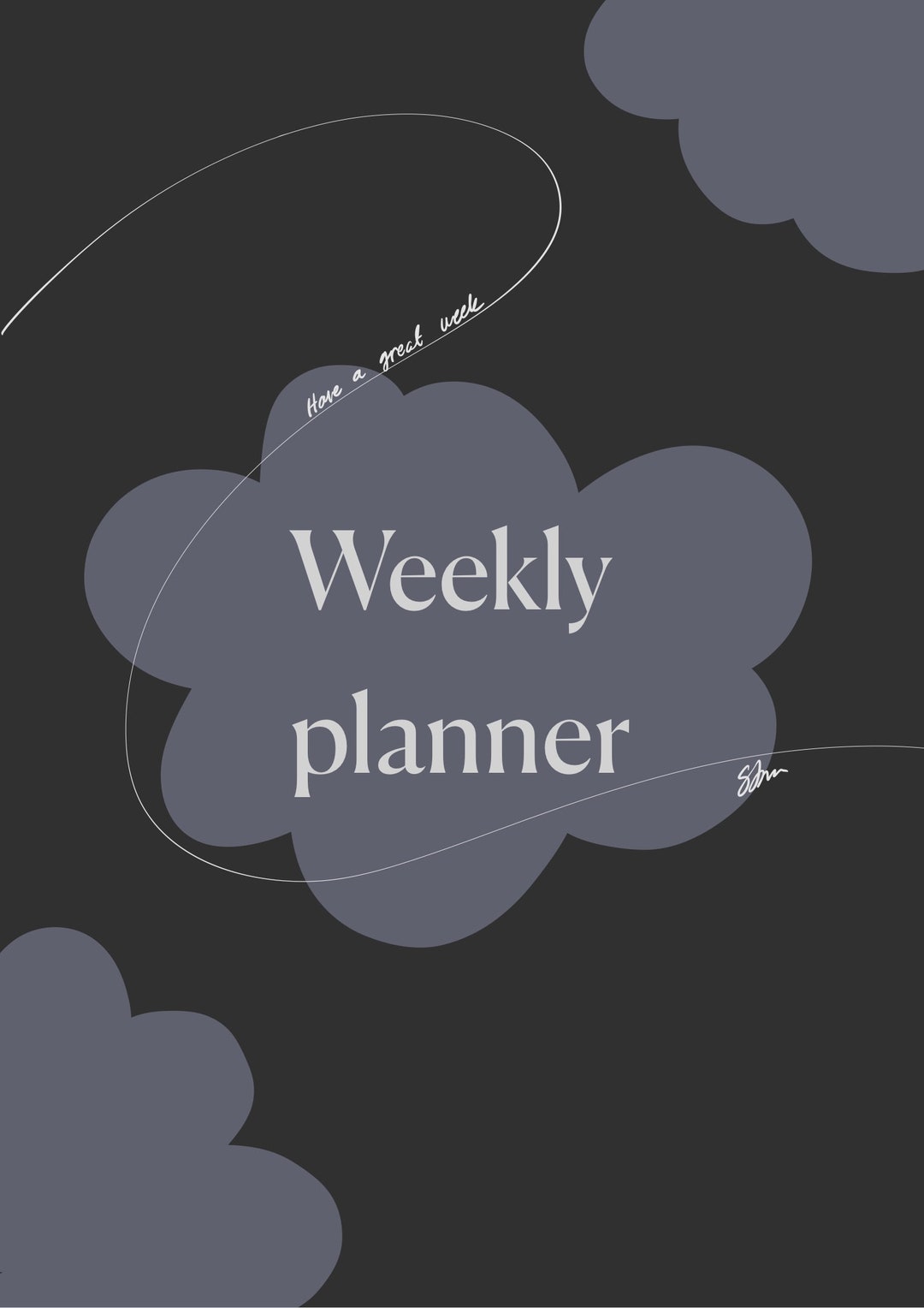 Cloud Digital Weekly Planner Template for Goodnotes Grey - Etsy