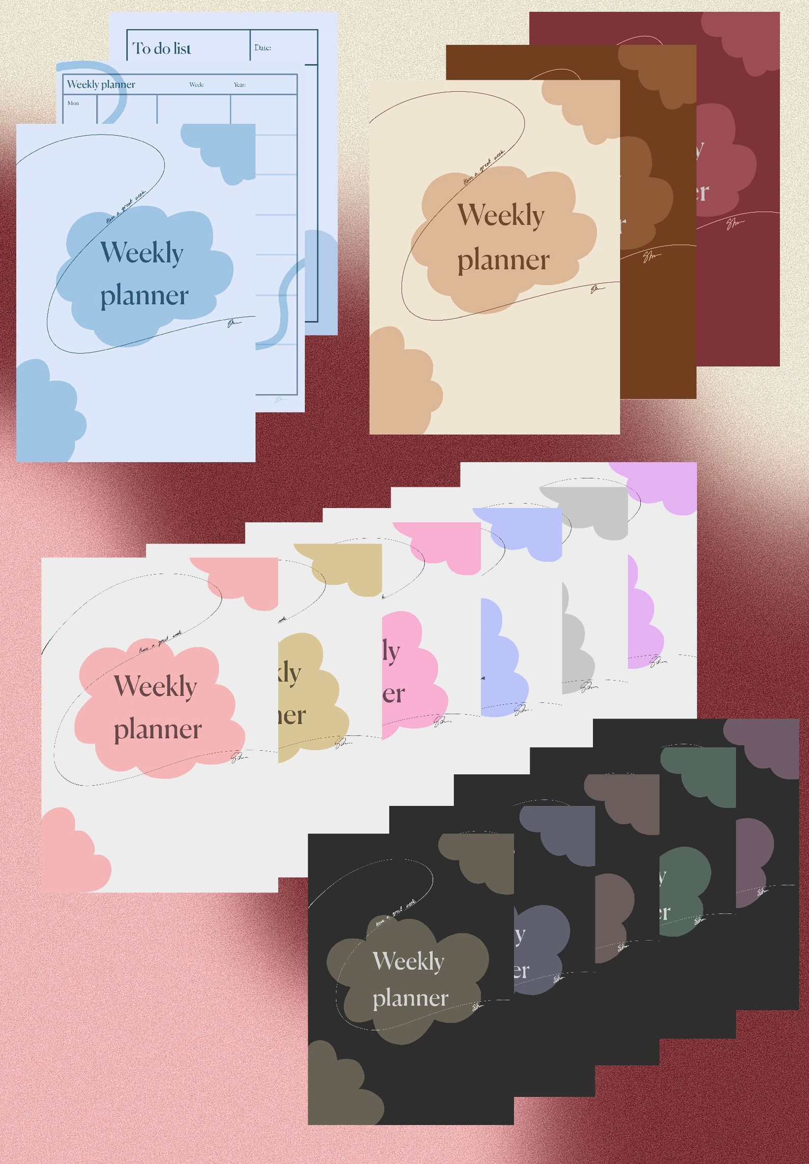 Cloud Digital Weekly Planner Template for Goodnotes Full - Etsy