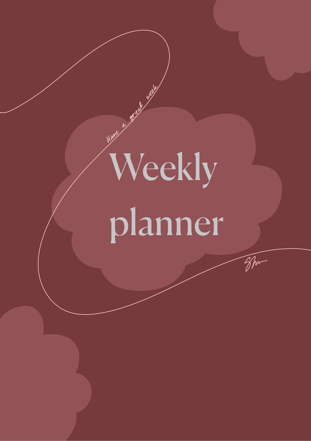 Cloud Digital Weekly Planner Template for Goodnotes Fall Red - Etsy