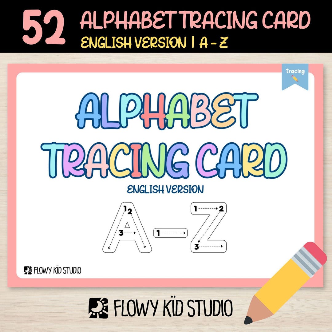 Alphabet ABC Tracing Cards A–Z (EN) | Toddler & Preschool Printable ...