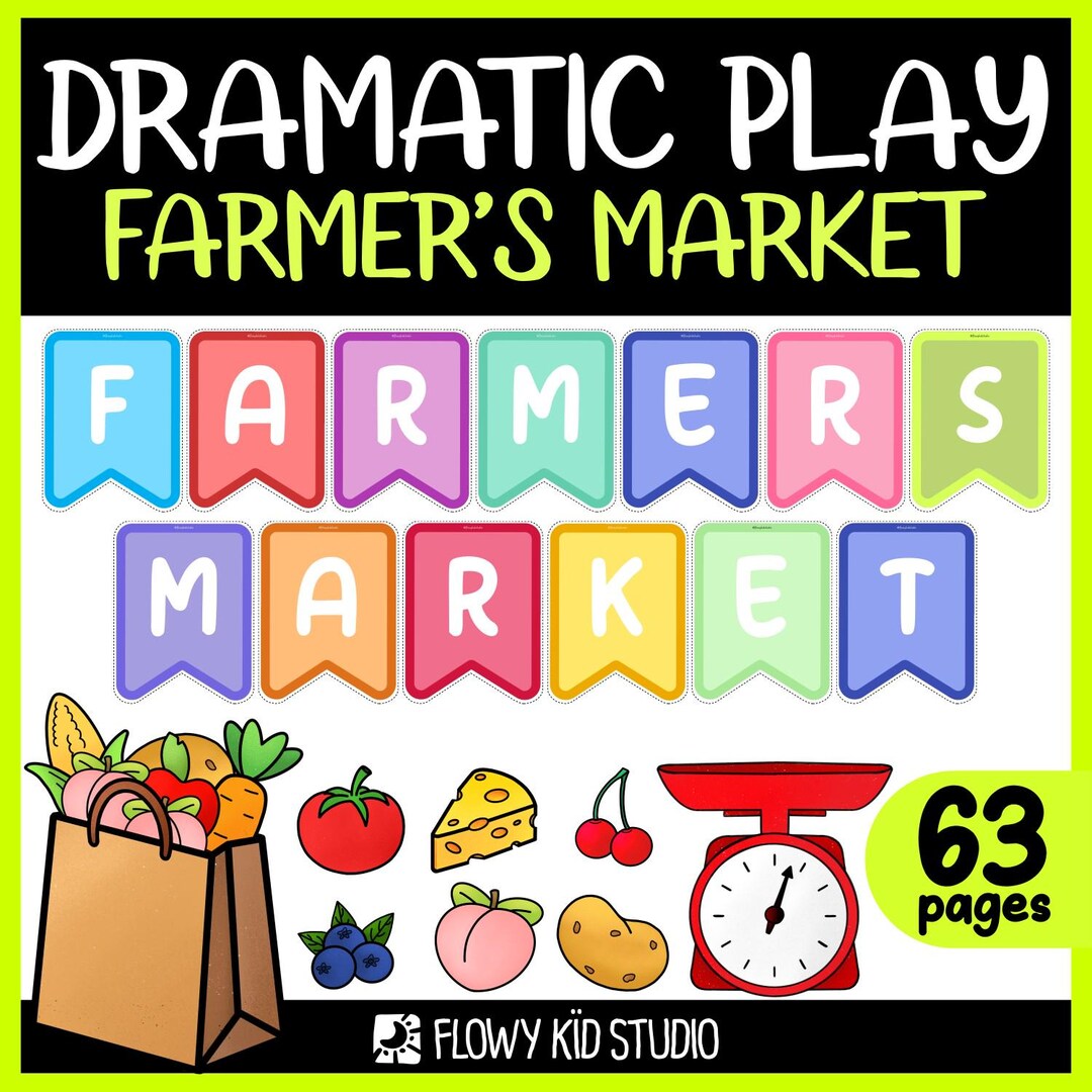 Farmer's Market Pretend Play Printable | Farmer's Market Dramatic Play ...