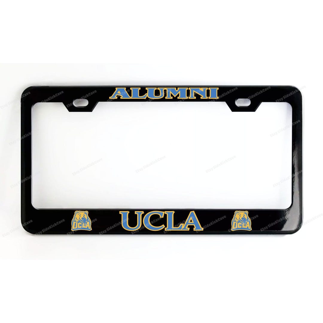 UCLA ALUMNI Black Metal Custom Made License Plate Frame + Screw Covers ...