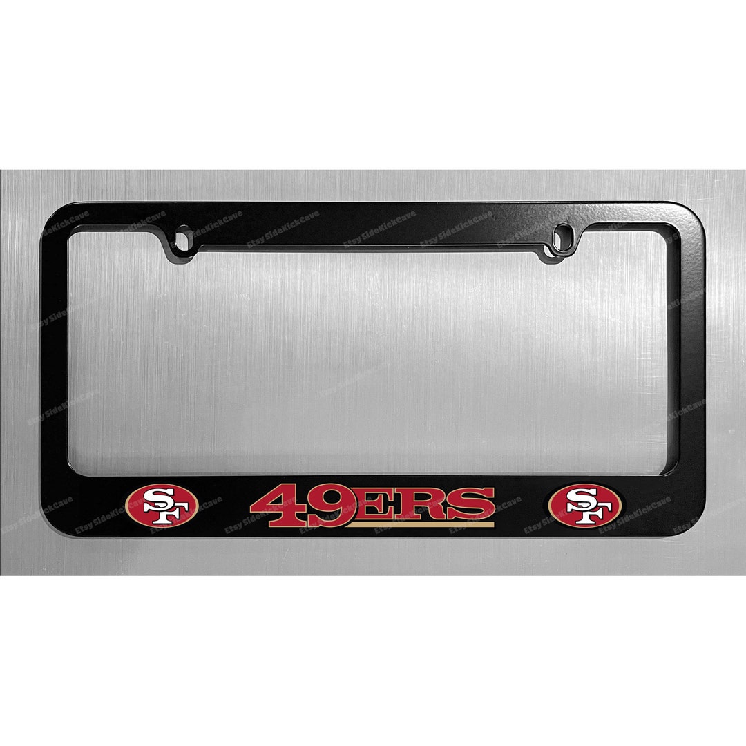 San Francisco 49ers Black Metal Custom Made License Plate Frame Screw ...