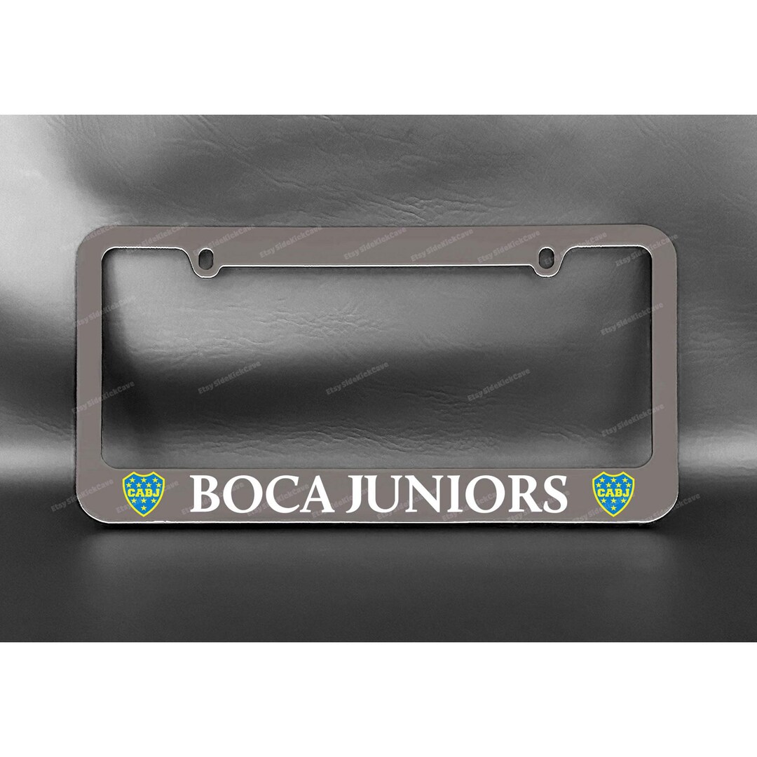 Boca Juniors Custom Made License Plate Frame Gun Metal Gray With Mirror ...
