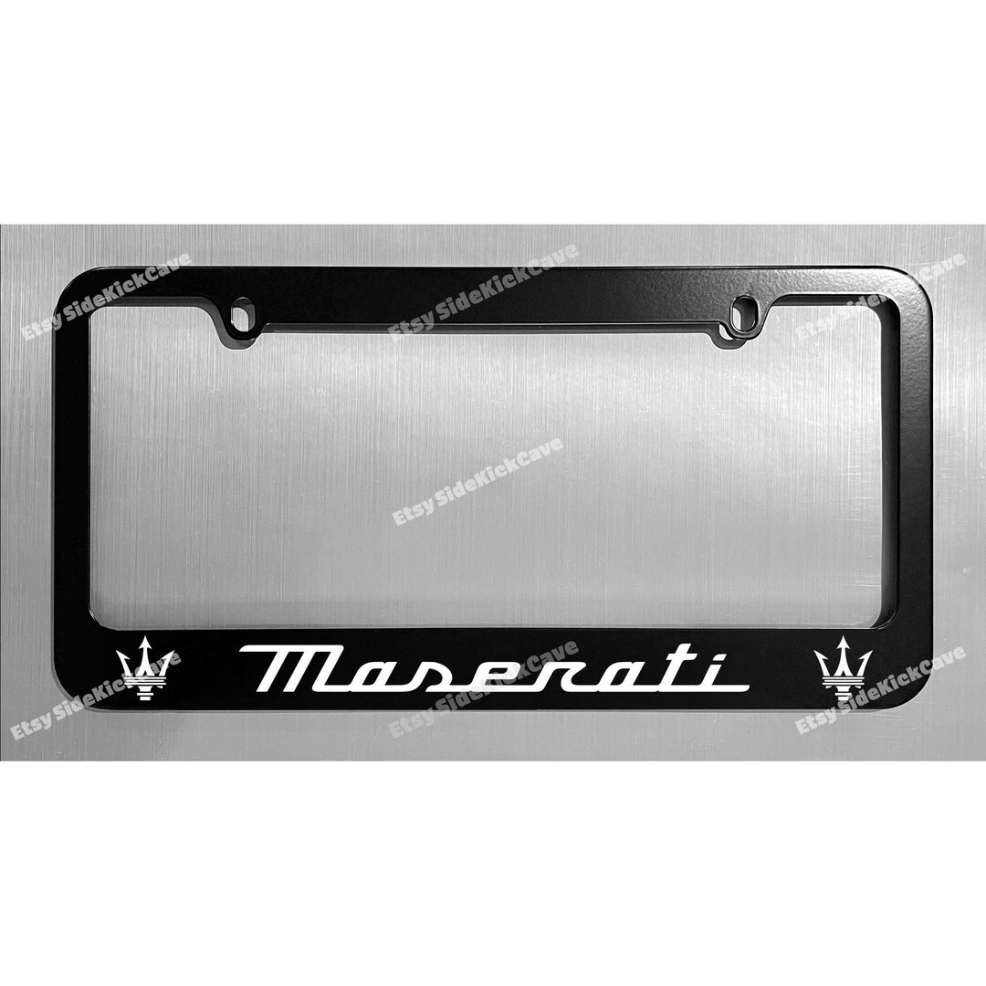 MASERATI Custom Made Black Metal License Plate Frame screw Covers - Etsy