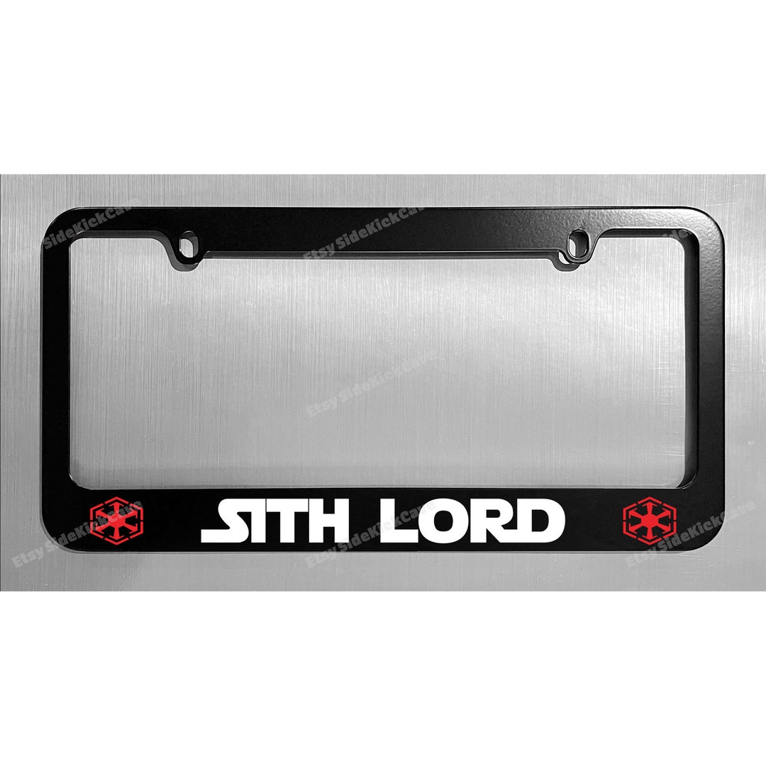 Sith Lord Black Metal Custom Made License Plate Frame Screw Covers - Etsy