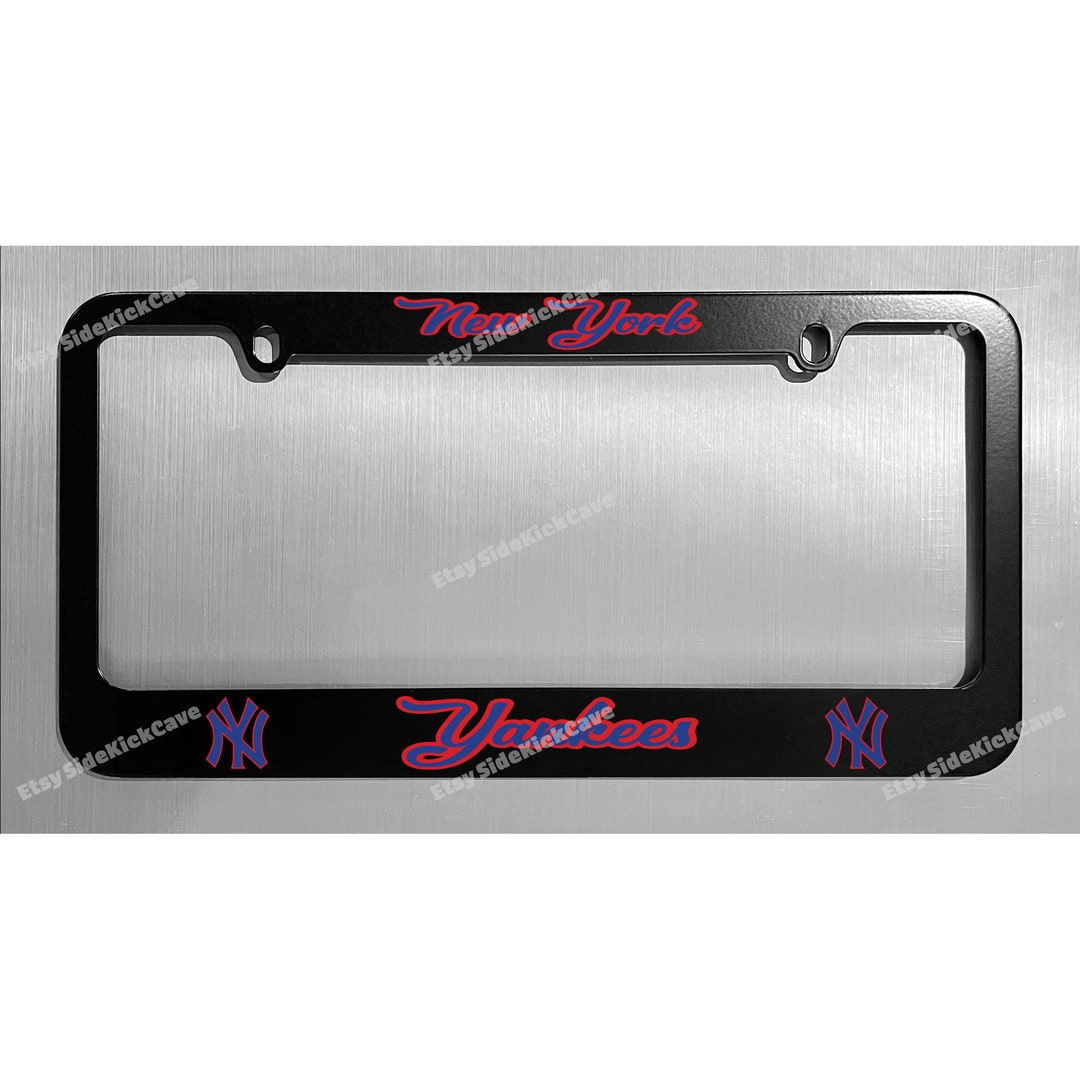 New York Yankees Black Metal Custom Made License Plate Frame Screw ...