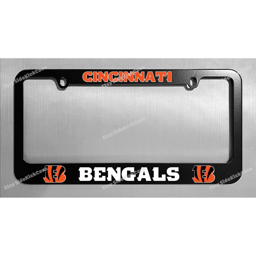 Cincinnati Bengals Custom Made Black Metal License Plate Frame screw ...