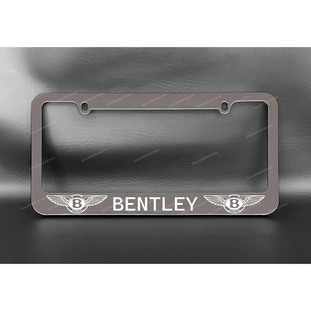 Bentley Custom Made License Plate Frame Gun Metal Gray With Mirror ...