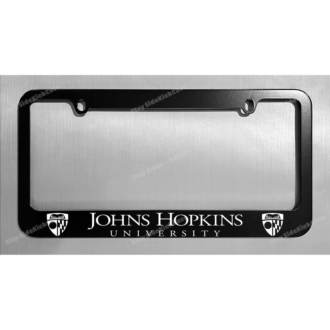 Johns Hopkins University Black Metal Custom Made License Plate Frame ...