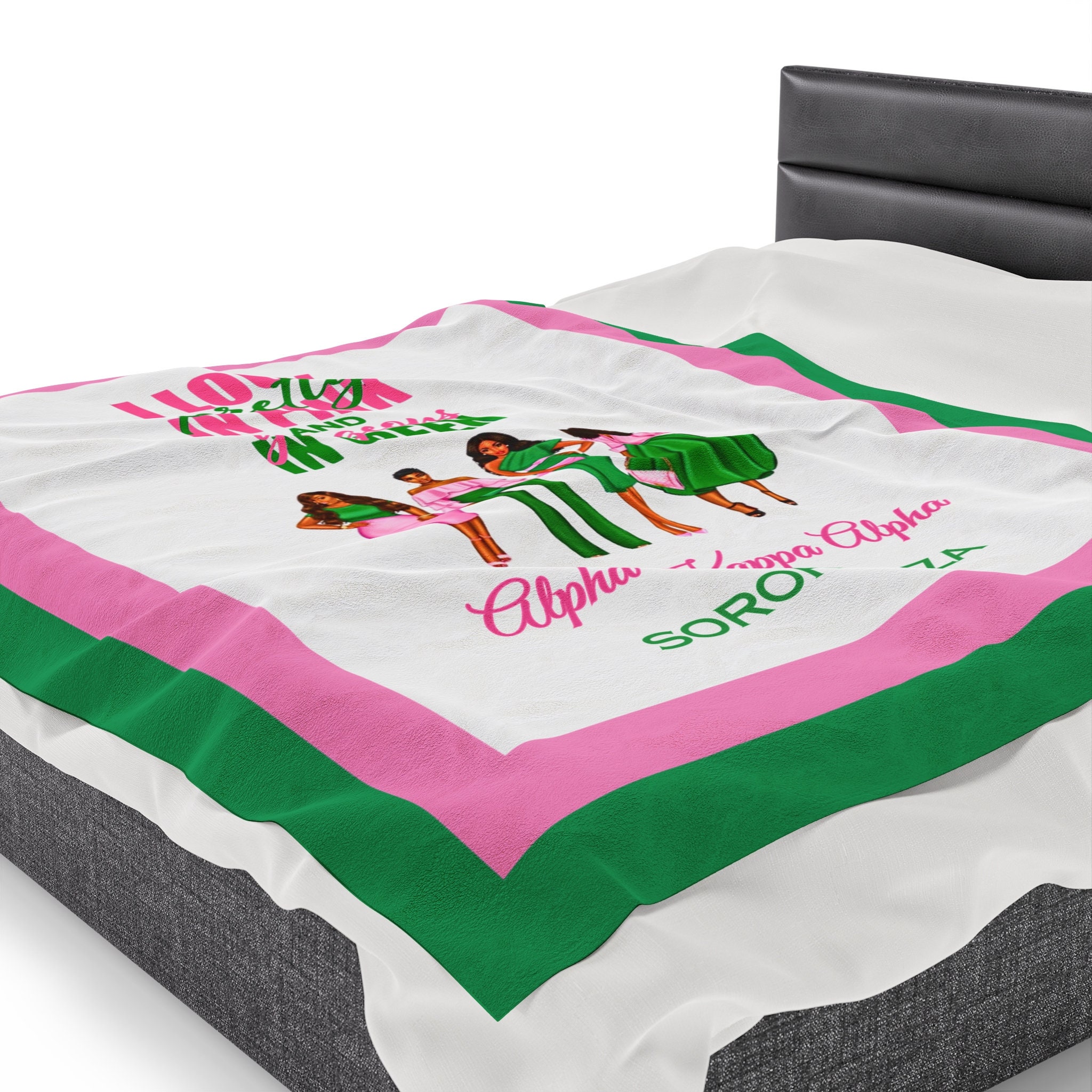 Personalized Alpha Kappa Alpha Velveteen Plush Blanket AKA Throw ...
