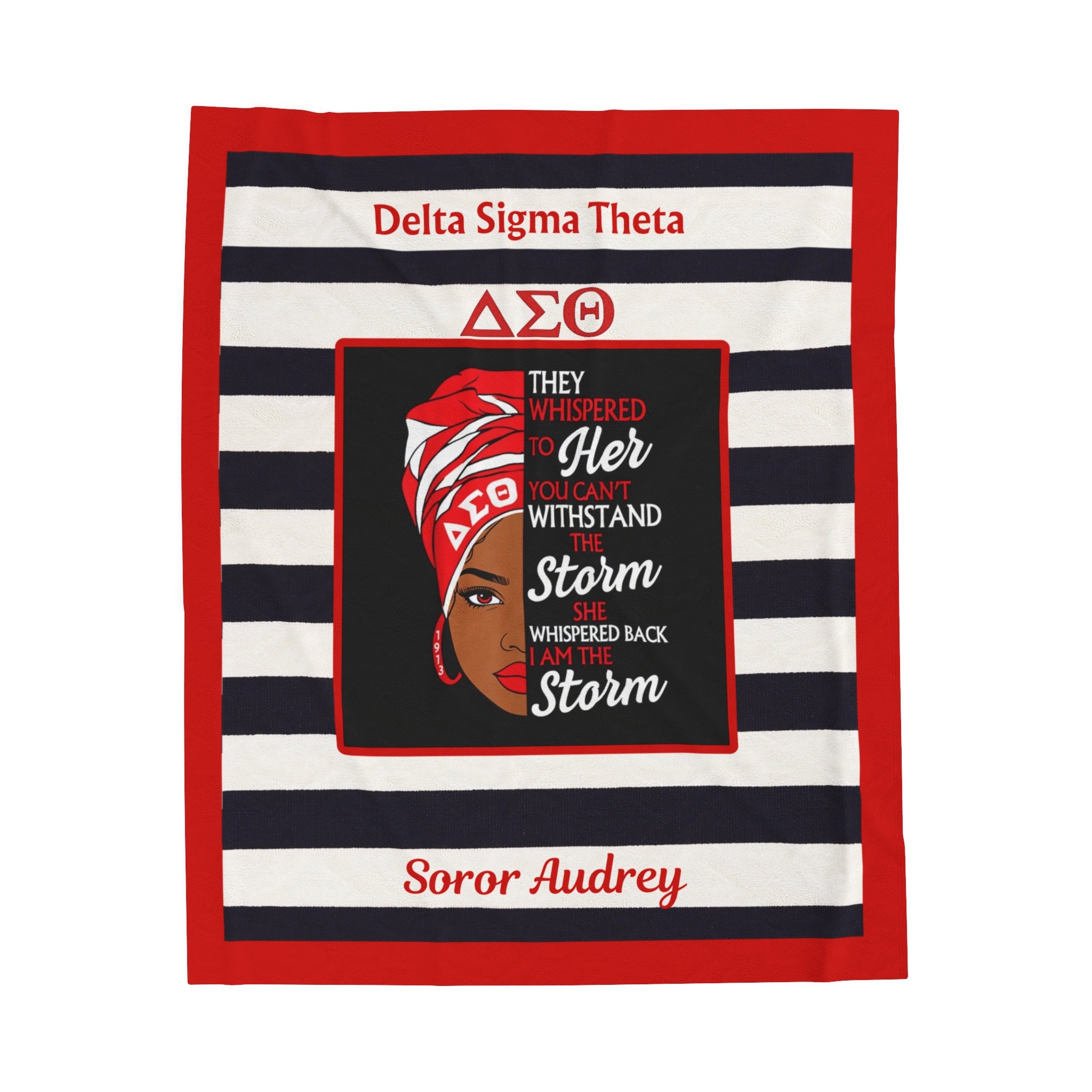 Personalized Delta Sigma Theta the Storm Velveteen Plush Blanket DST ...