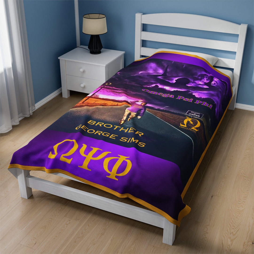 Personalized Omega Psi Phi "omega Stomp" Velveteen Plush Blanket ...