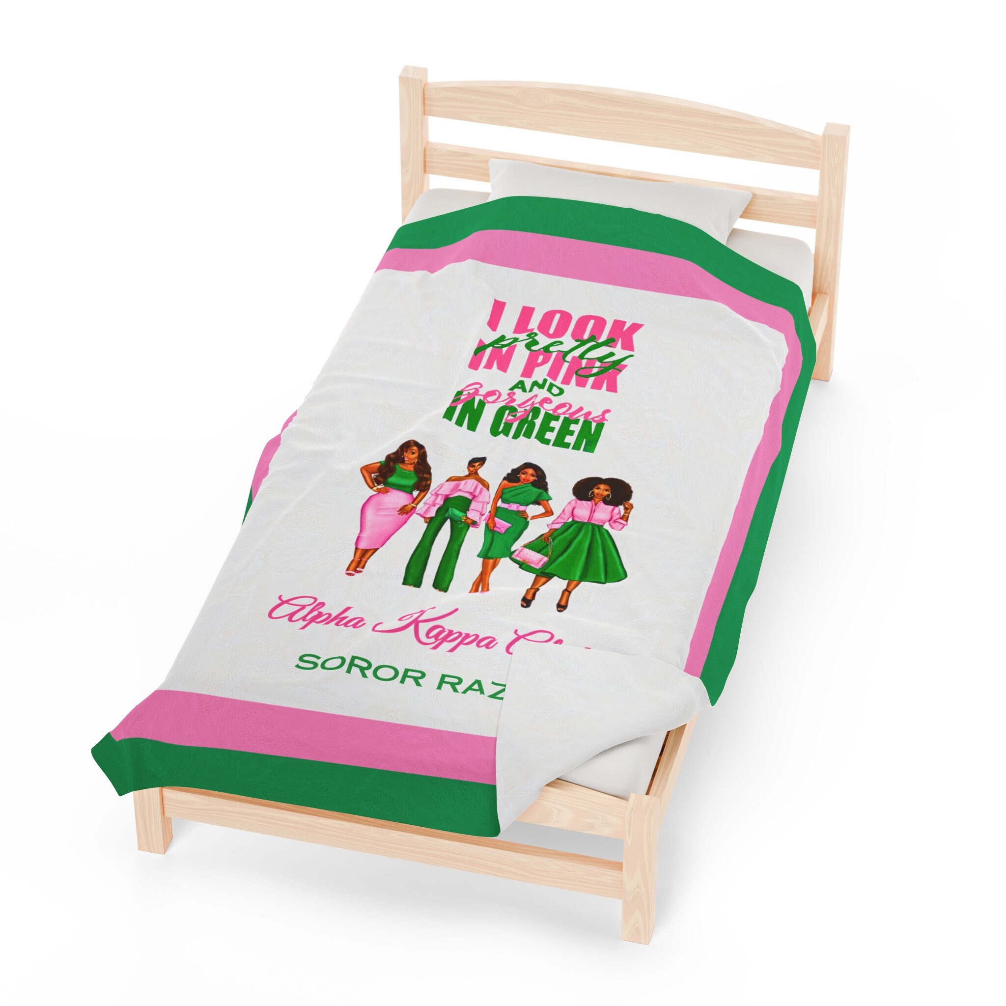 Personalized Alpha Kappa Alpha Velveteen Plush Blanket AKA Throw ...