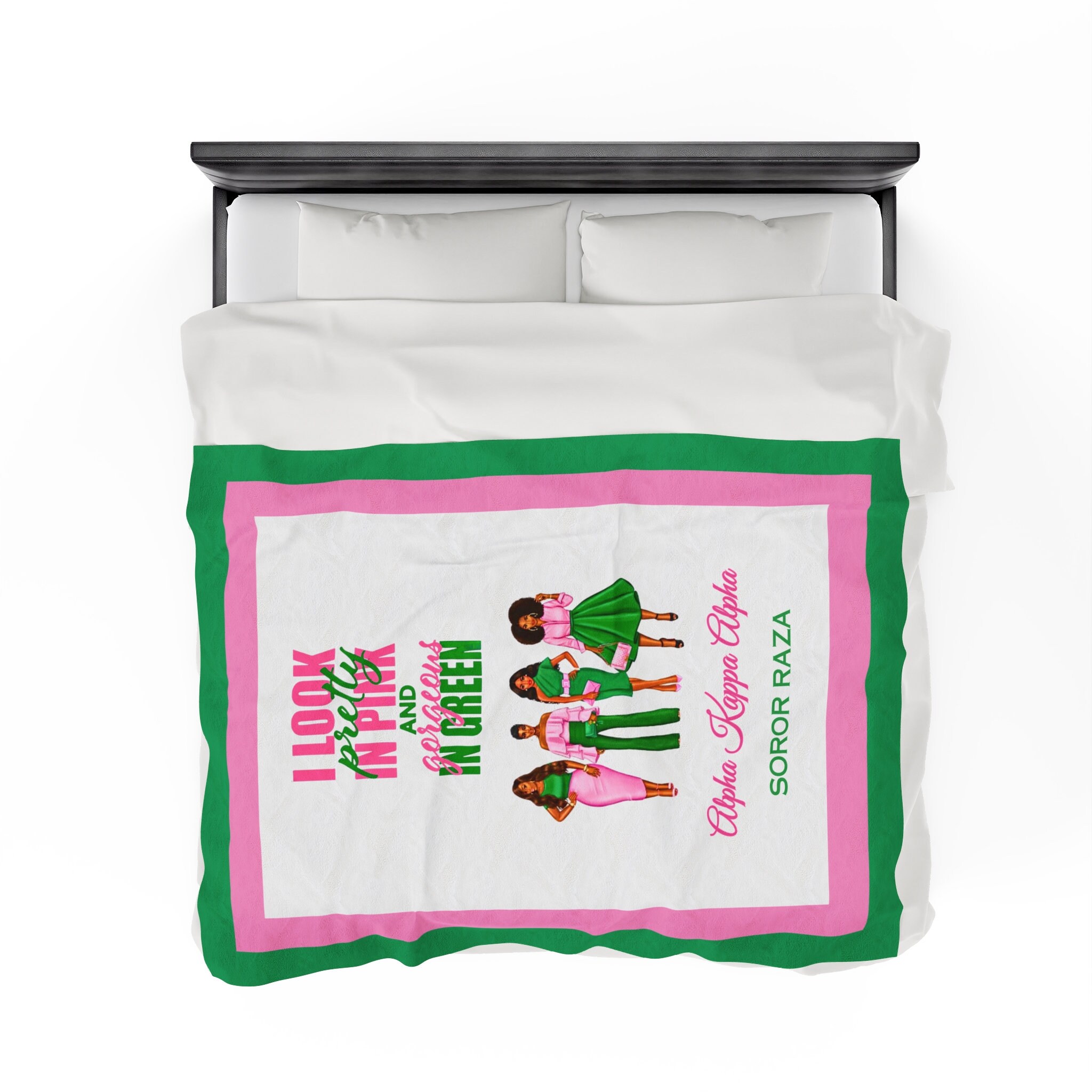 Personalized Alpha Kappa Alpha Velveteen Plush Blanket AKA Throw ...