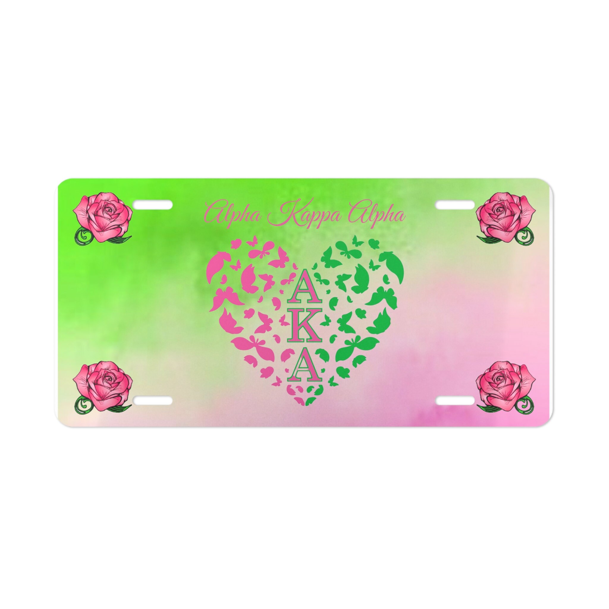 Alpha Kappa Alpha Heart Vanity License Tag Plate AKA - Etsy