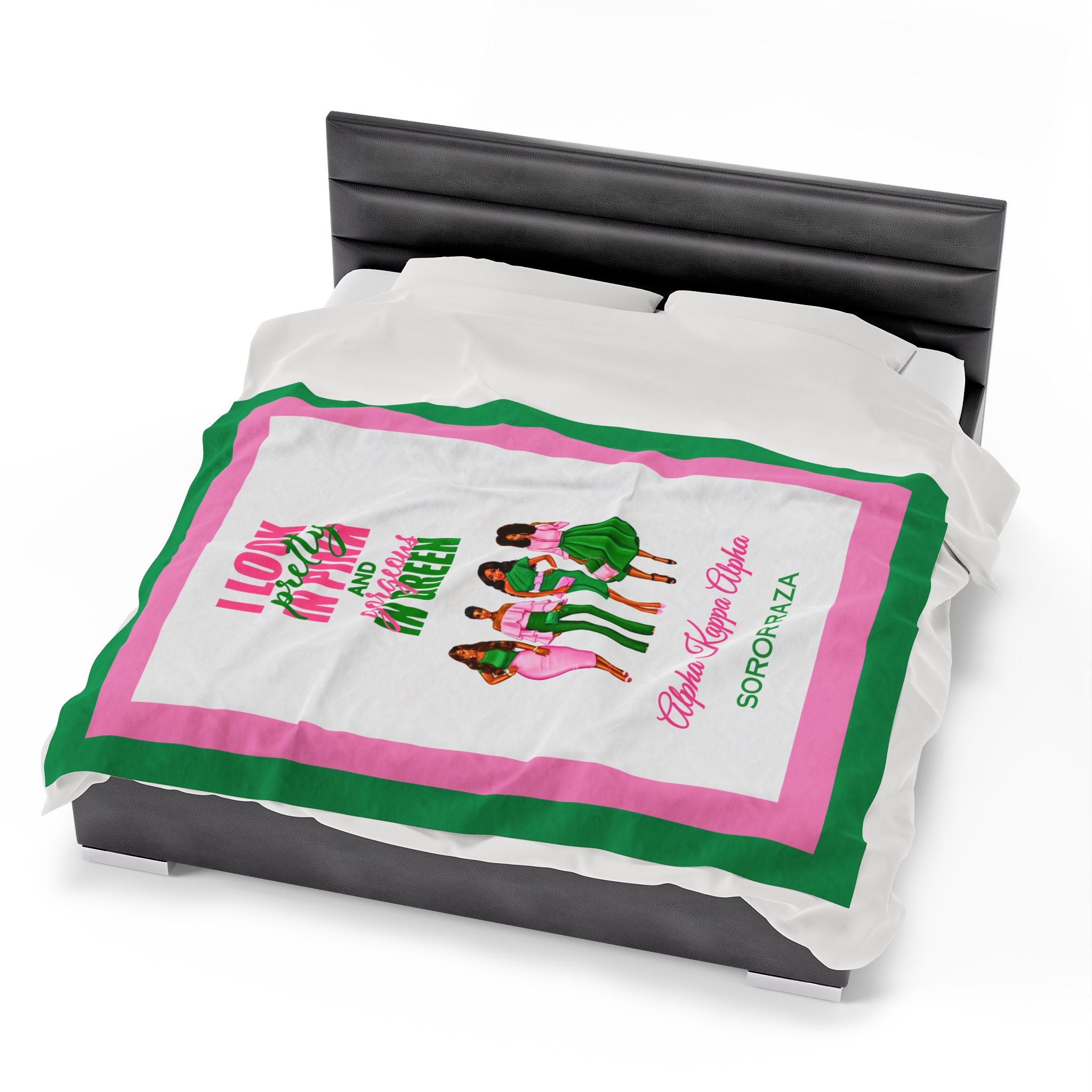 Personalized Alpha Kappa Alpha Velveteen Plush Blanket AKA Throw ...