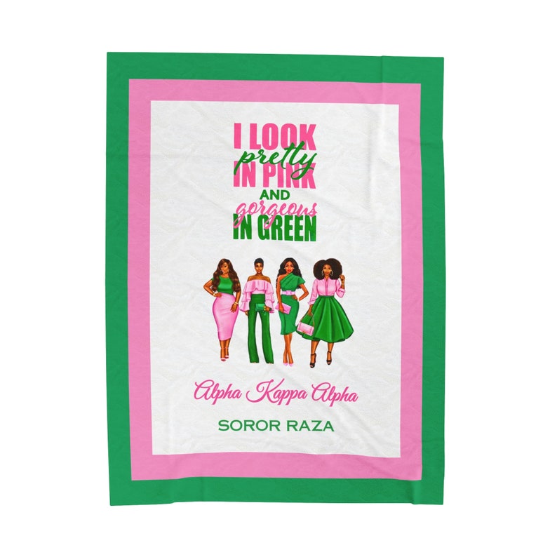 Personalized Alpha Kappa Alpha Velveteen Plush Blanket AKA Throw ...