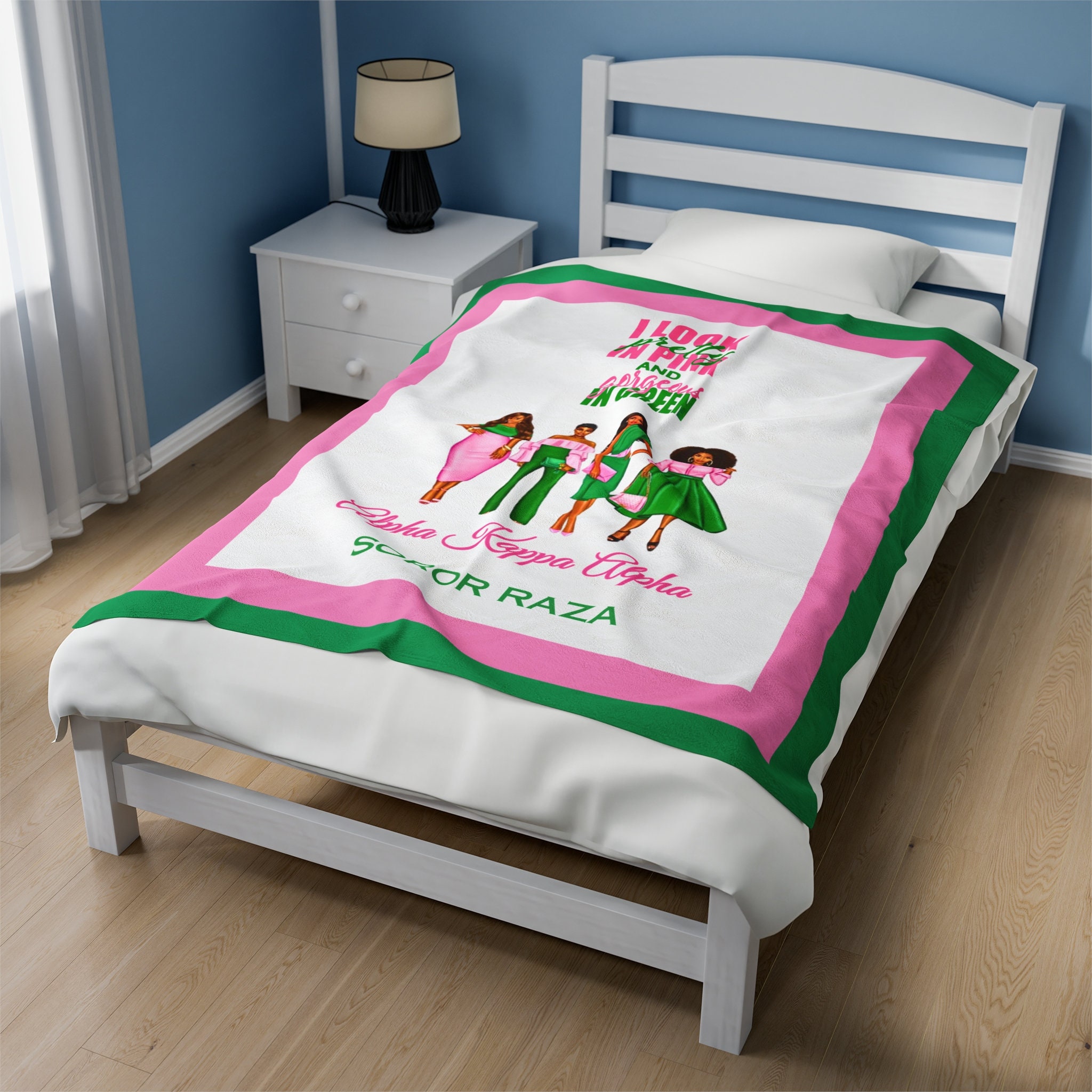 Personalized Alpha Kappa Alpha Velveteen Plush Blanket AKA Throw ...