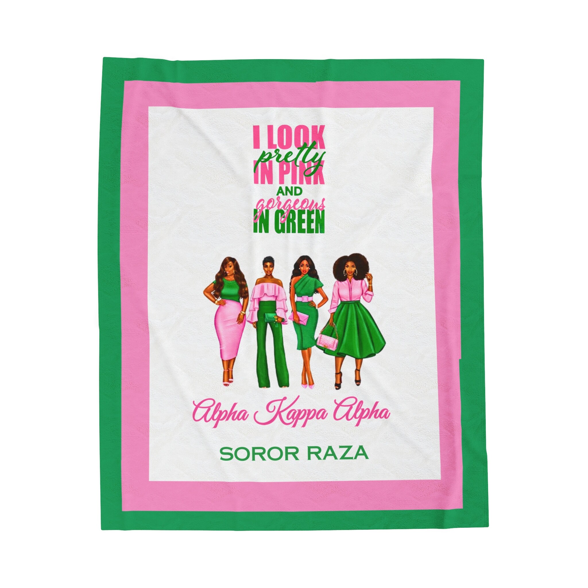 Personalized Alpha Kappa Alpha Velveteen Plush Blanket AKA Throw ...