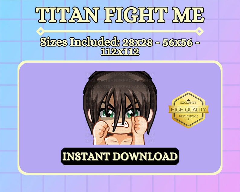 Titan Fight Me Emote L Twitch/discord L Attack on Titan L Anime/manga ...