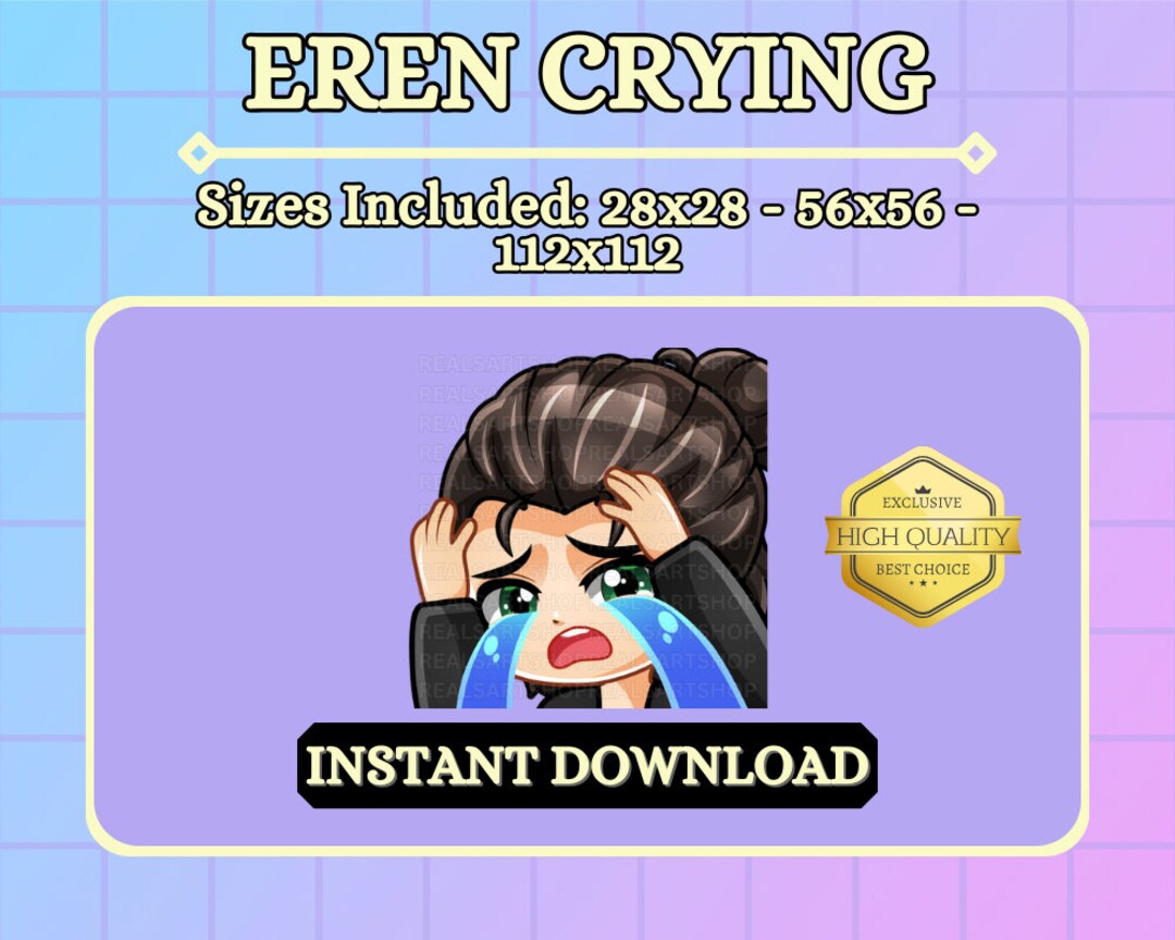 Eren Crying Emote L Twitch/discord L Attack on Titan L Anime/manga - Etsy