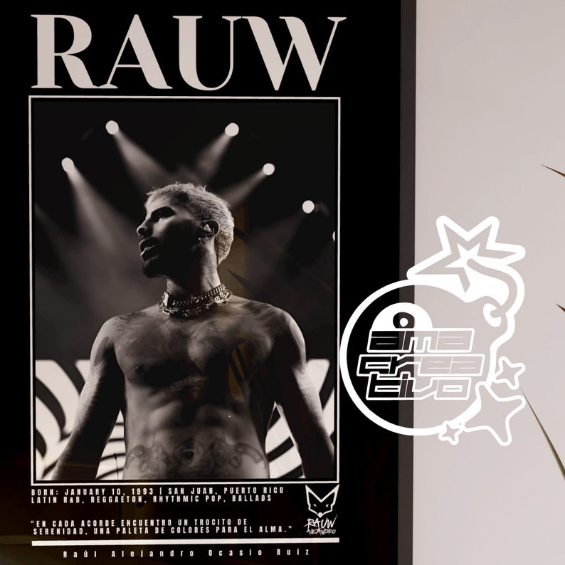 Rauw Alejandro Poster, Rauw Alejandro Decor, Rauw Alejandro Gift ...