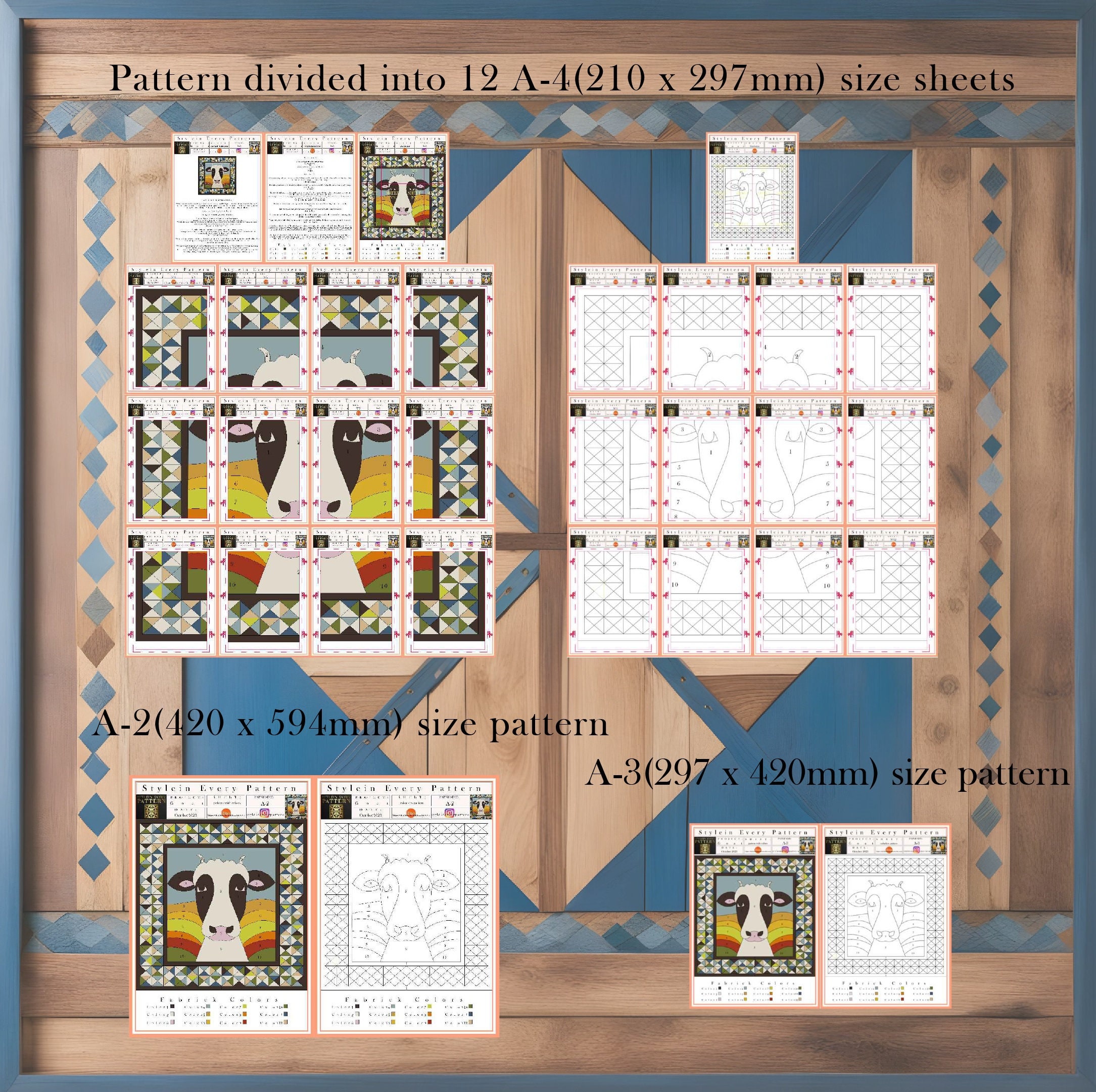 Goat Patchwork Quilt Block Template Patchwork Digital Download in PDF ...