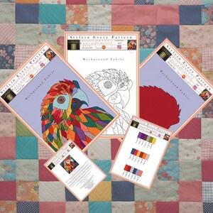 Patchwork Parrot Pattern , Quilt Block Parrot , Parrot Quilt Pattern ...