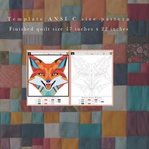 Fox Quilt Pattern , Fox Patchwork Pattern , Animal Quilt Pattern ...