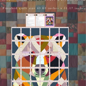 Bear Patchwork Pattern, Bear Quilt Pattern, Bear Sewing Pattern, Animal ...