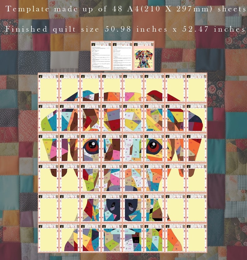 Patchwork Puppy , Quilt Pattern Dog Design , Patchwork Sewing Pattern ...