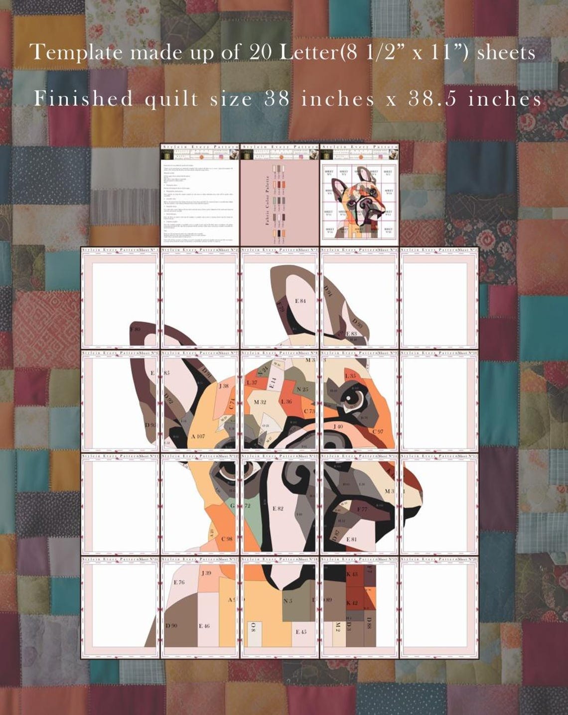 Dog Quilt Pattern ,PDF Quilt Pattern ,patchwork Pattern ,patchwork Dog ...