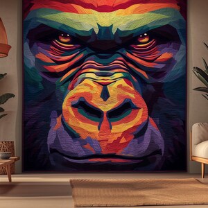 Gorilla Quilt Pattern: Patchwork Appliqué Template (PDF Download, Multi ...