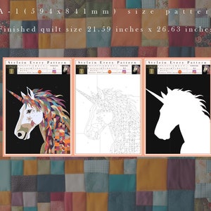 Unicorn Patchwork Pattern , Animal Patchwork , Unicorn Quilt Pattern , Animal Quilt Pattern ...