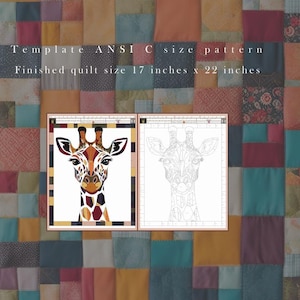 Giraffe Patchwork Pattern, Giraffe Quilt Pattern, Giraffe Sewing Pattern, Animal Quilt, Animal ...