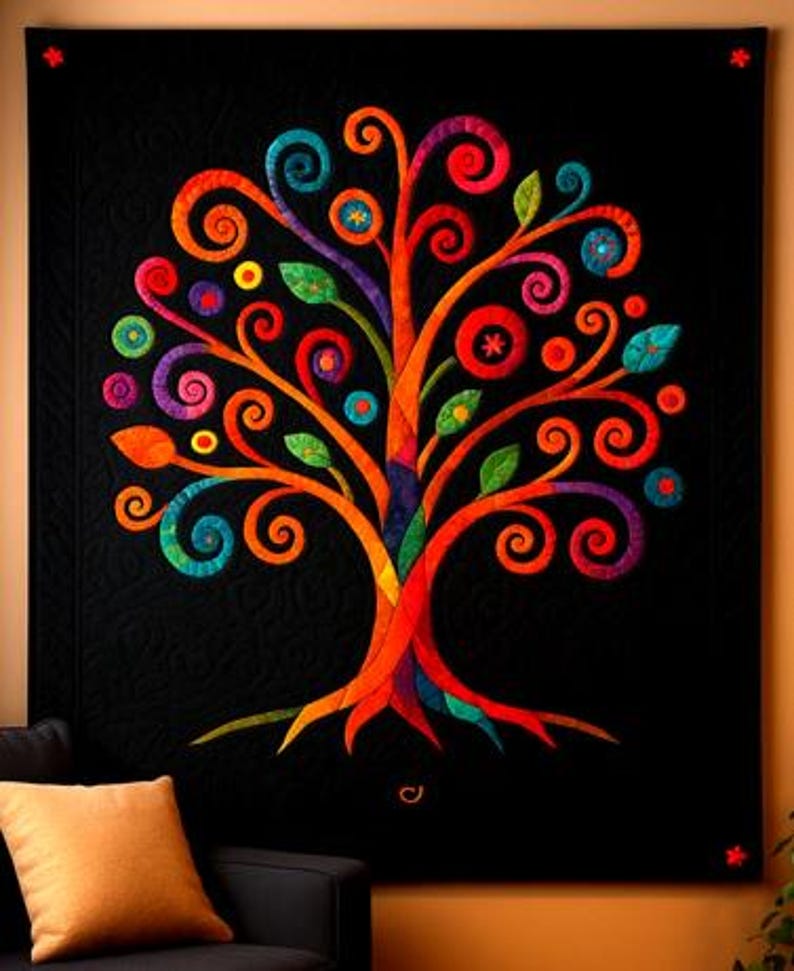 Tree of Life Quilt Pattern ,tree of Life Patchwork Pattern ,tree of ...