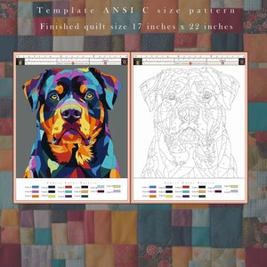 Rottweiler Quilt Pattern ,dog Quilt Pattern ,dog Patchwork Pattern ...