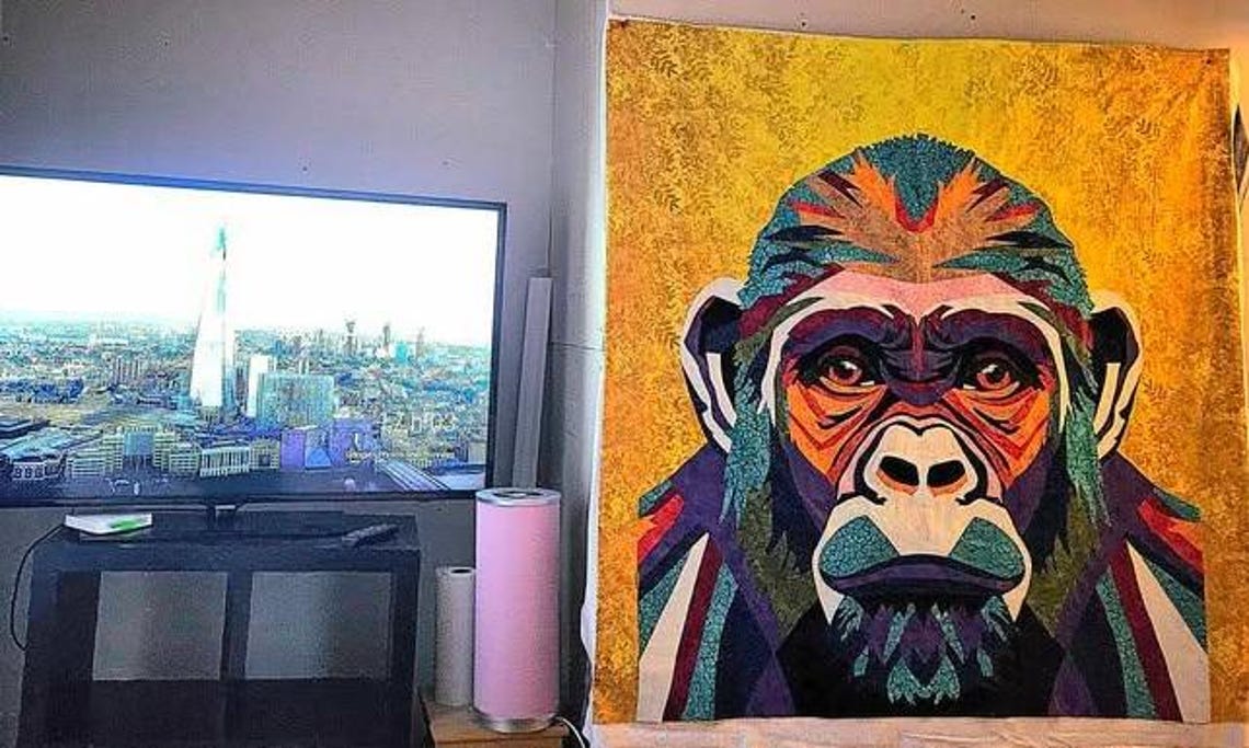 Monkey Quilt Pattern ,monkey Patchwork Pattern ,pdf Quilt Pattern ...